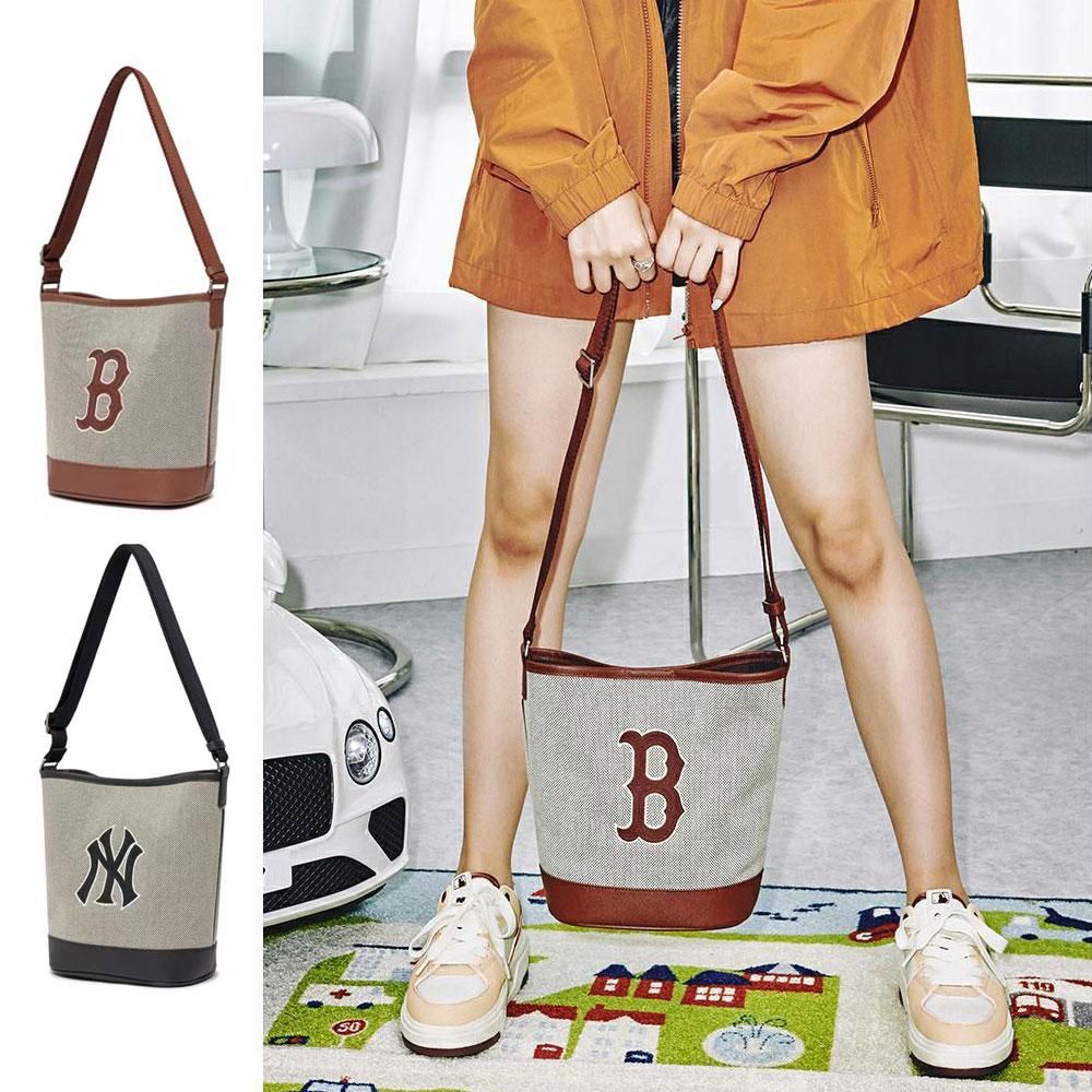 韩国MLB 男女情侣字母水桶包经典挎包时尚明星同款 BMS07-挎包/拎包/休闲包-美国棒联-MLB-洋码头