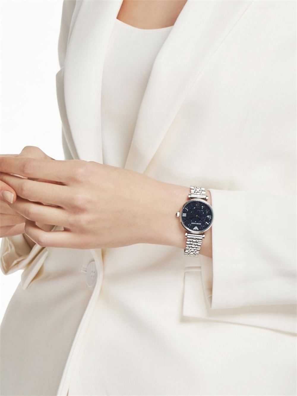 Armani阿玛尼手表女款 轻奢星空蓝石英表腕表AR11091-女表-安普里奥·阿玛尼-Emporio Armani-洋码头